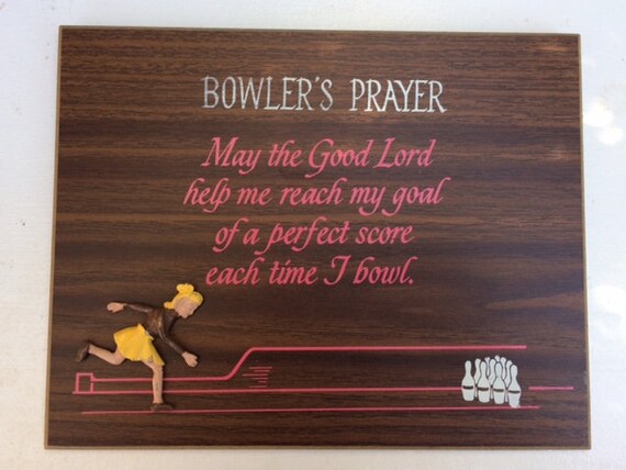Vintage bowler's Prayer Plaque Female Figure | Etsy