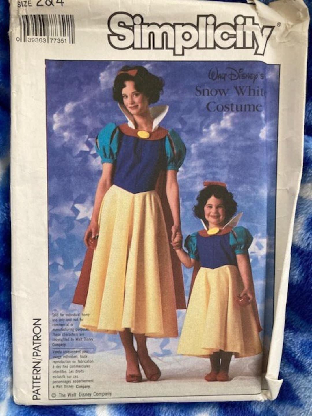 UNCUT 1986 Simplicity Patterns for Disney Character Costumes - Snow ...
