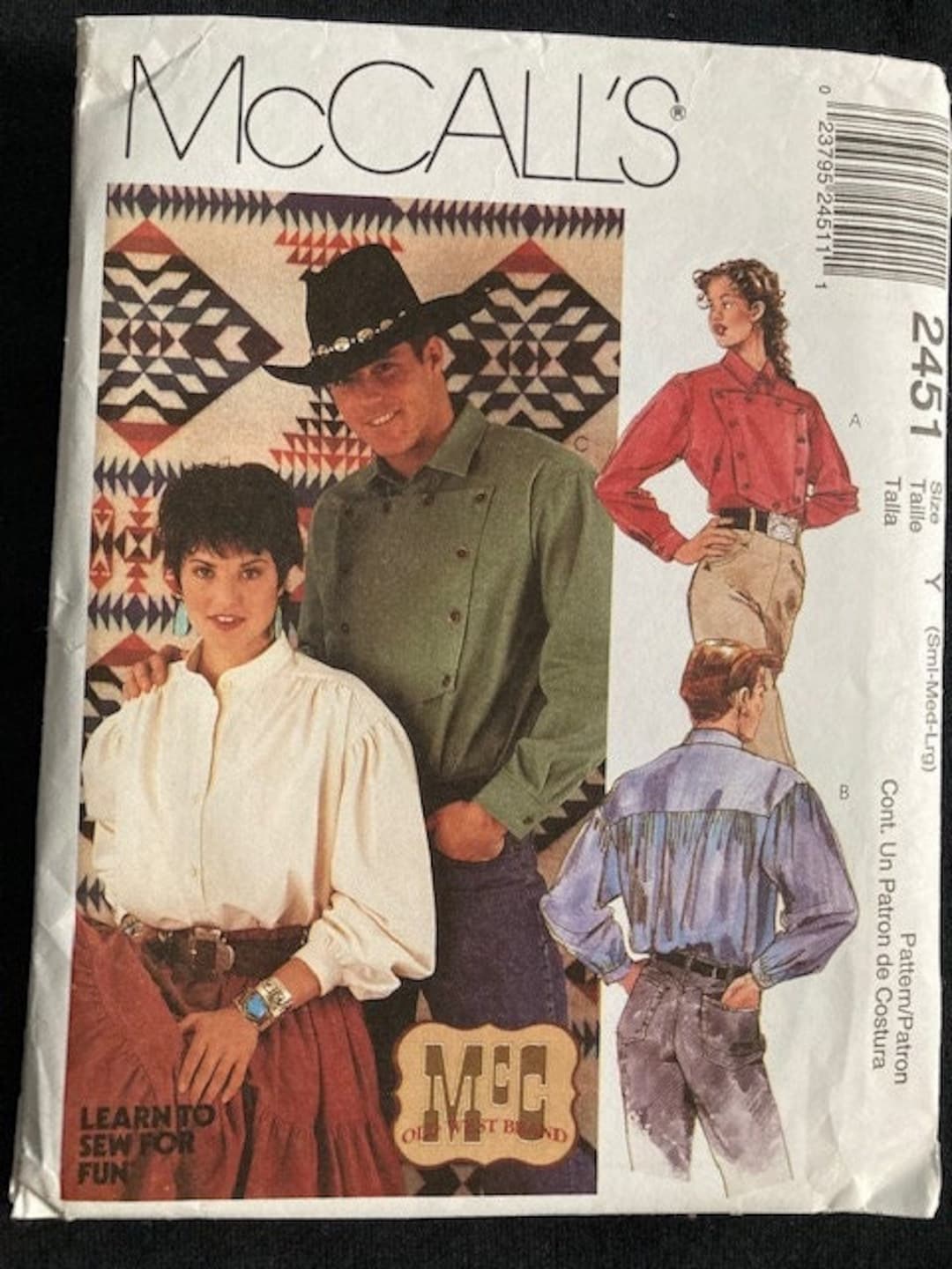 1999 Mccall's 2451 - Western Shirt Patterns, Factory Folded - Etsy
