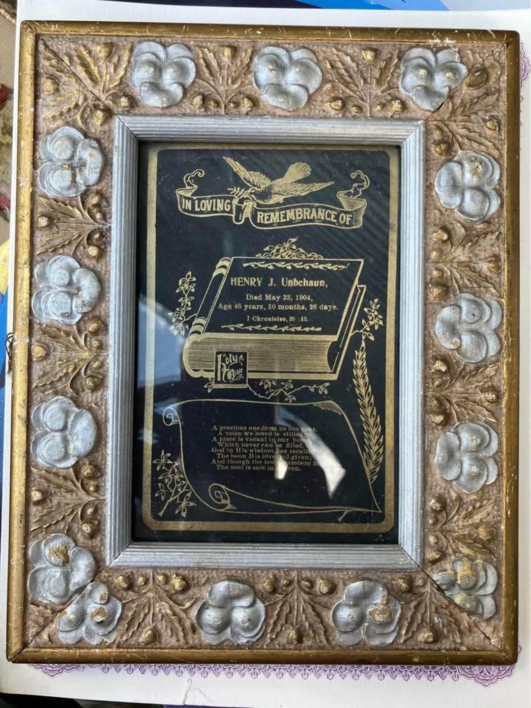 Victorian Funeral Card in Fancy Frame - Etsy