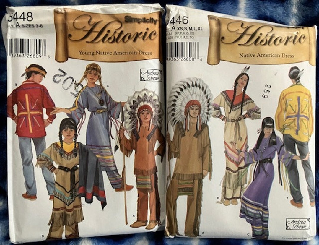 UNCUT Simplicity 5446 and 5448 - Native America Dress, for Kids and Adults - Etsy