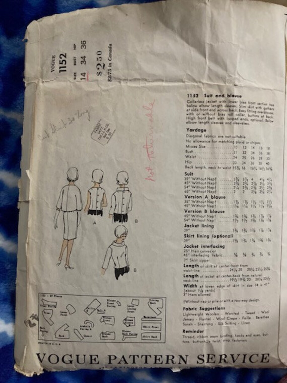1962 Vogue 1152 - Couturier Design, Size 14/34" Bust - Etsy