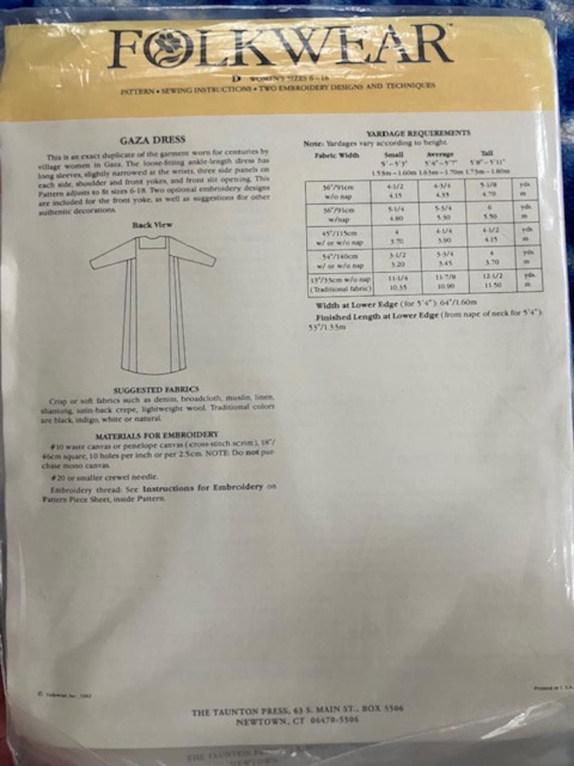 UNCUT Folkwear Patterns 207, Kinsale Cloak, 106 Turkish Coat, 108 Black ...