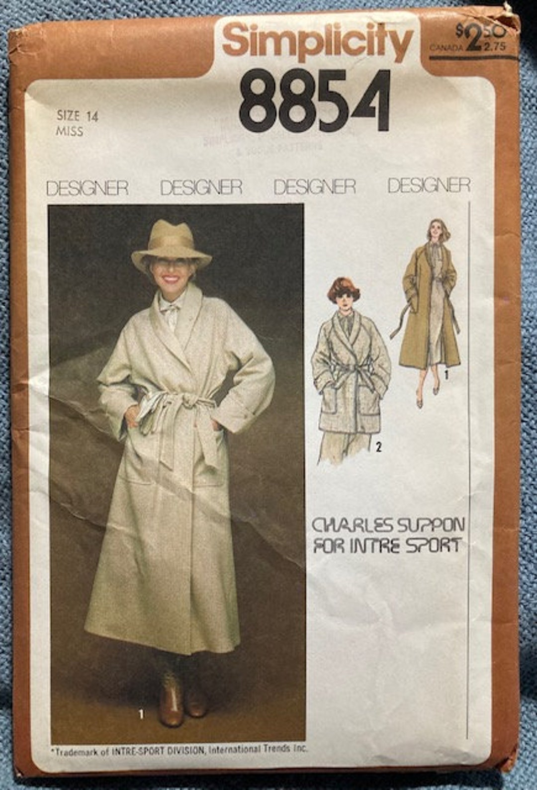 UNCUT 1974 Simplicity Pattern 8854 - Charles Suppon Trench Coat and ...