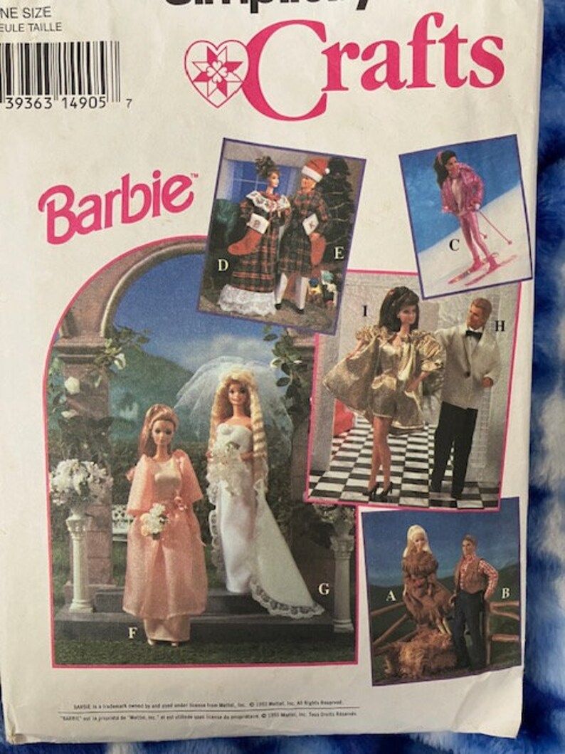 UNCUT 1990s Simplicity Barbie Patterns - Etsy