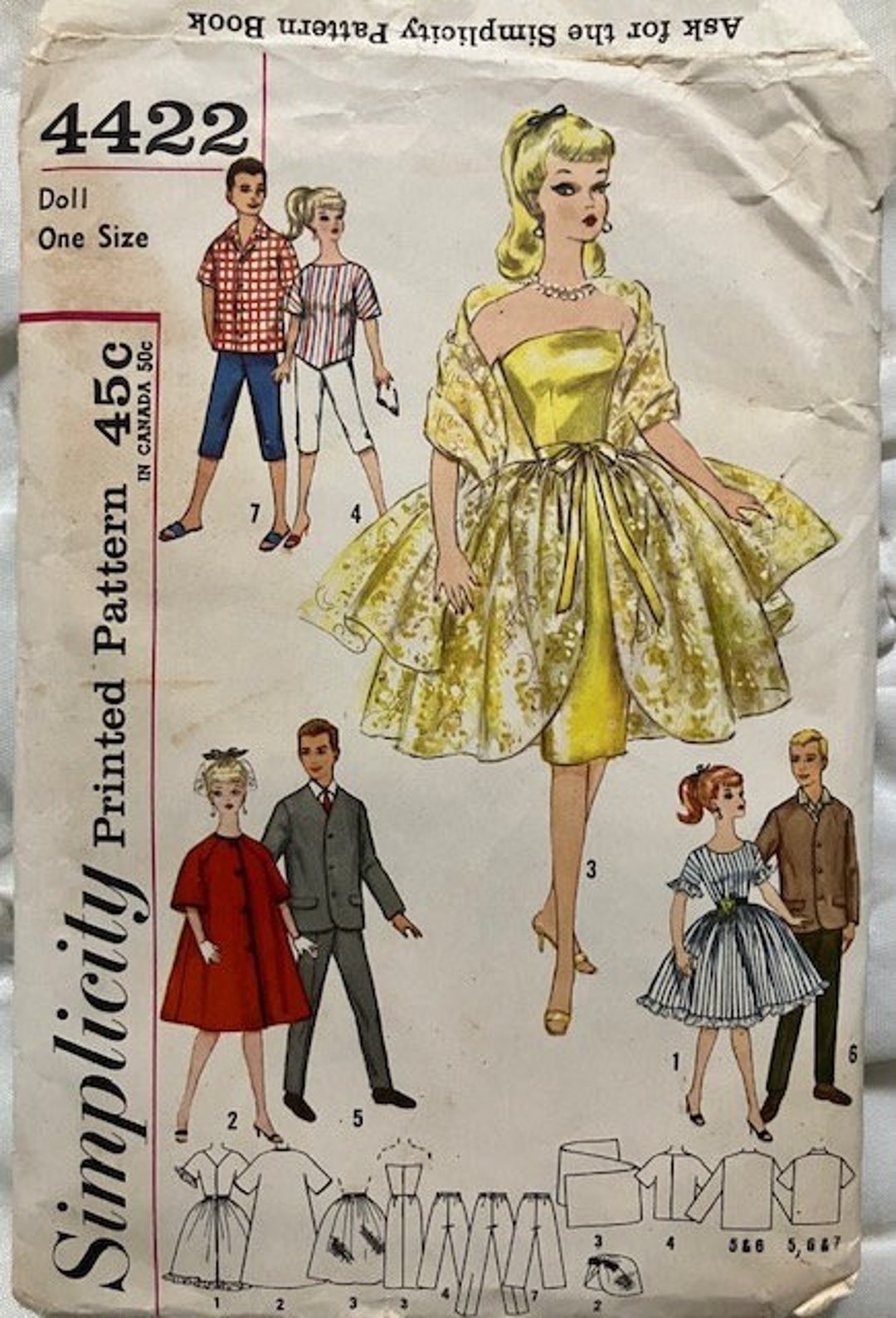 UNCUT 1962 Simplicity 4422 - for Barbie and Ken - Etsy