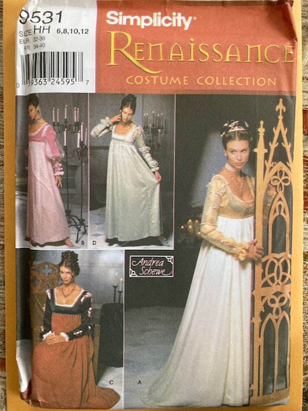 UNCUT Simplicity Renaissance Costume Pattern 9531, Multi-size 6 to 12 ...