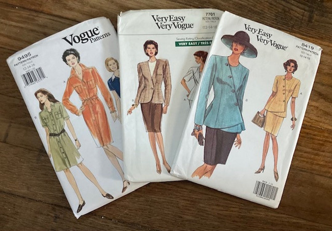 UNCUT 1990s Vogue Patterns - Multi-sized 12 to 16 - Etsy