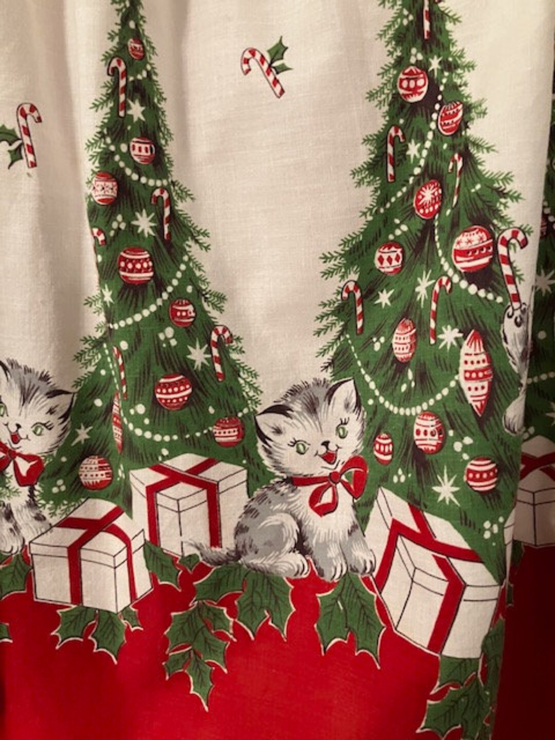 MCM Border Print Kitten Cats Christmas Apron - Etsy