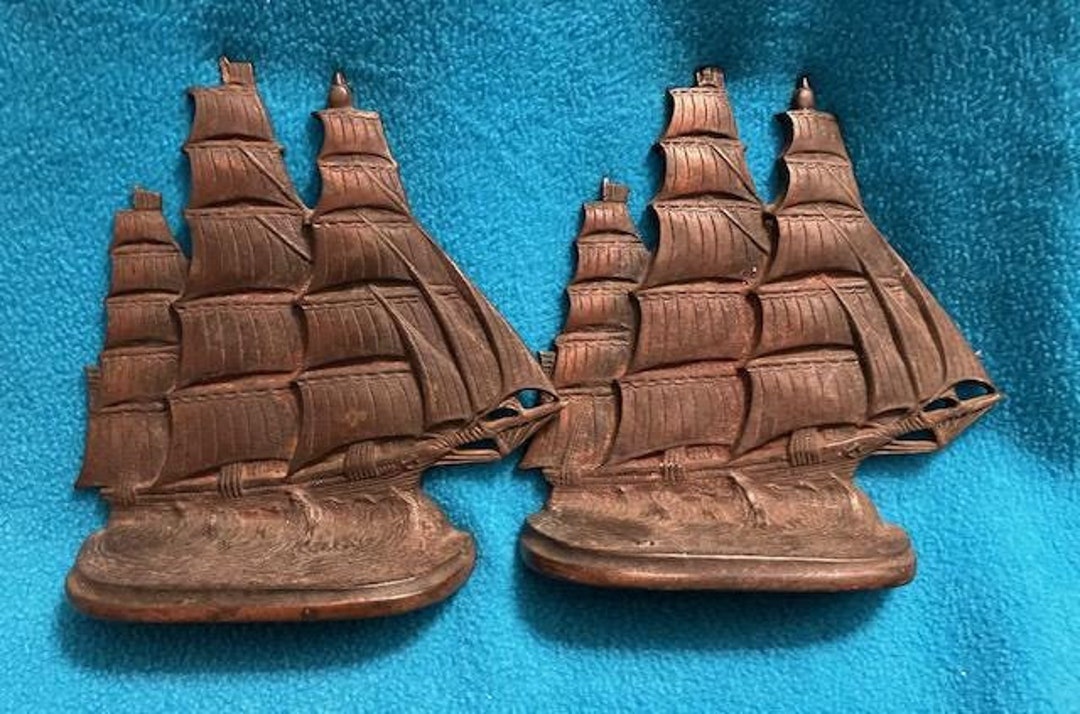 1940s +/- Bronz Met Sailing Ship Bookends - Etsy