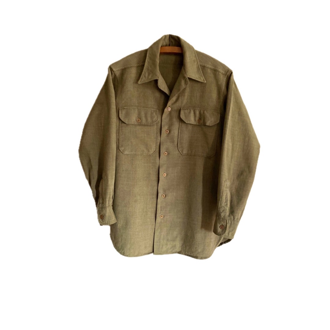 Vintage WWII Era US Army Wool Shirt Olive Military Uniform - Etsy