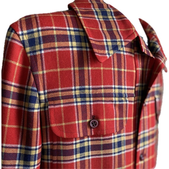 1960s Plaid Jacket Sport Coat Red Black Yellow Wool, … - Gem