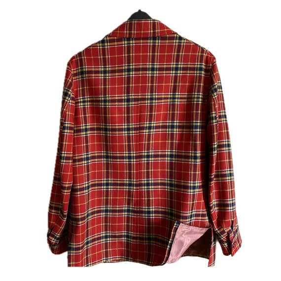 1960s Plaid Jacket Sport Coat Red Black Yellow Wool, … - Gem