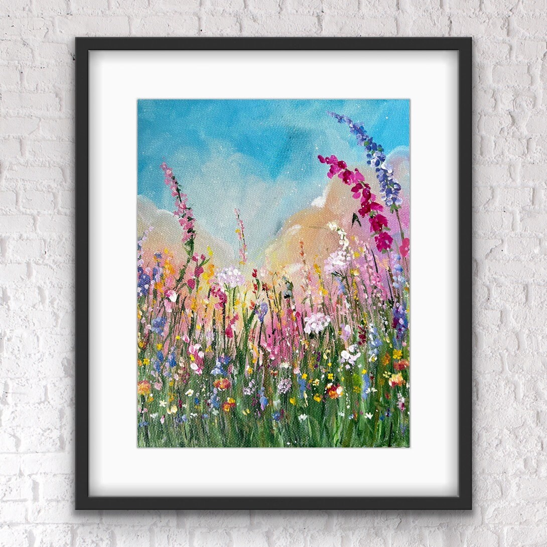 Sunset Meadow A4 Fine Art Print Meadow Wildflower Meadow - Etsy UK