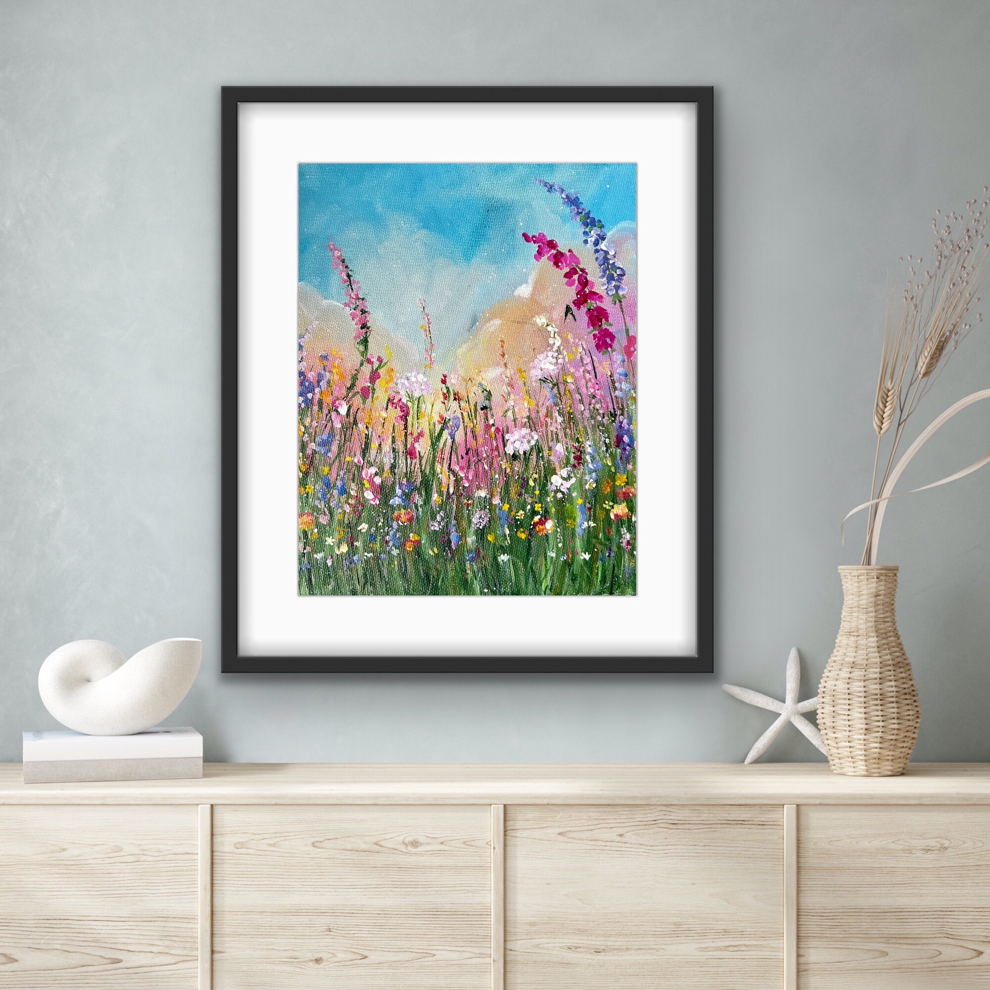 Sunset Meadow A4 Fine Art Print Meadow Wildflower Meadow - Etsy UK