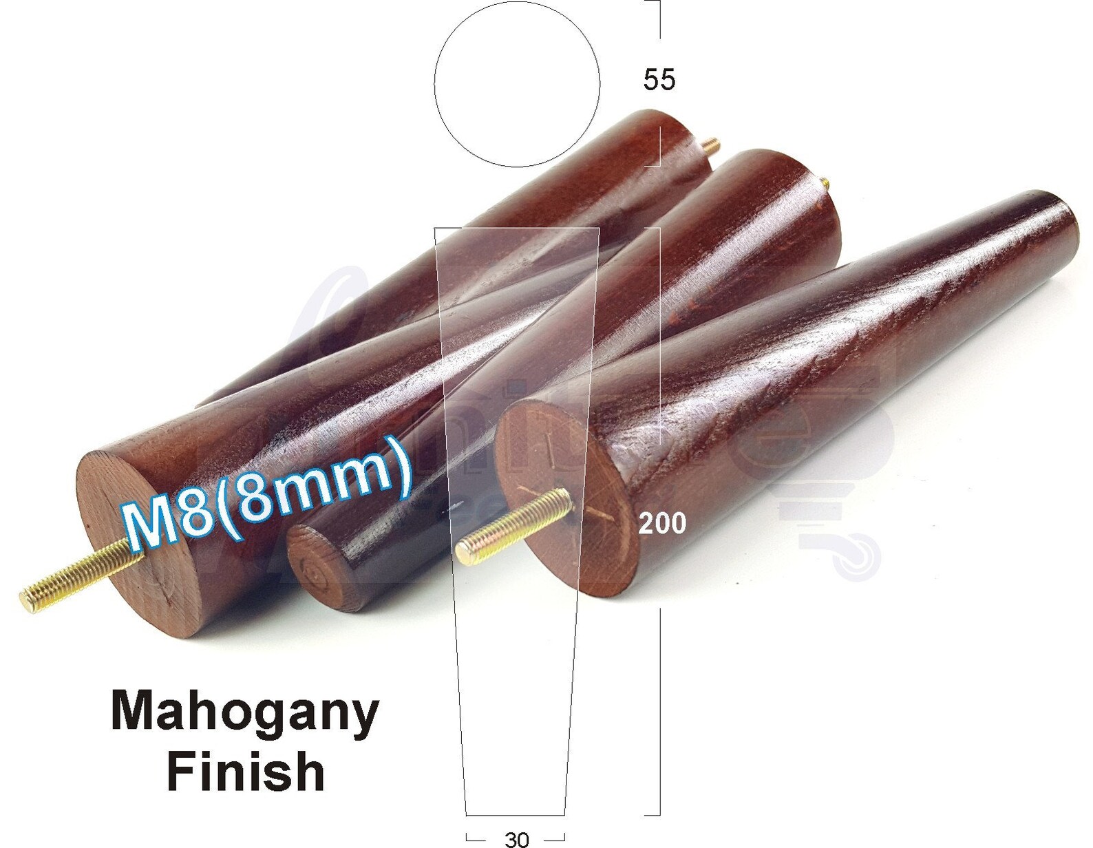 Turned Solid Wood Round Furniture Feet Replacement Mid Centry | Etsy UK