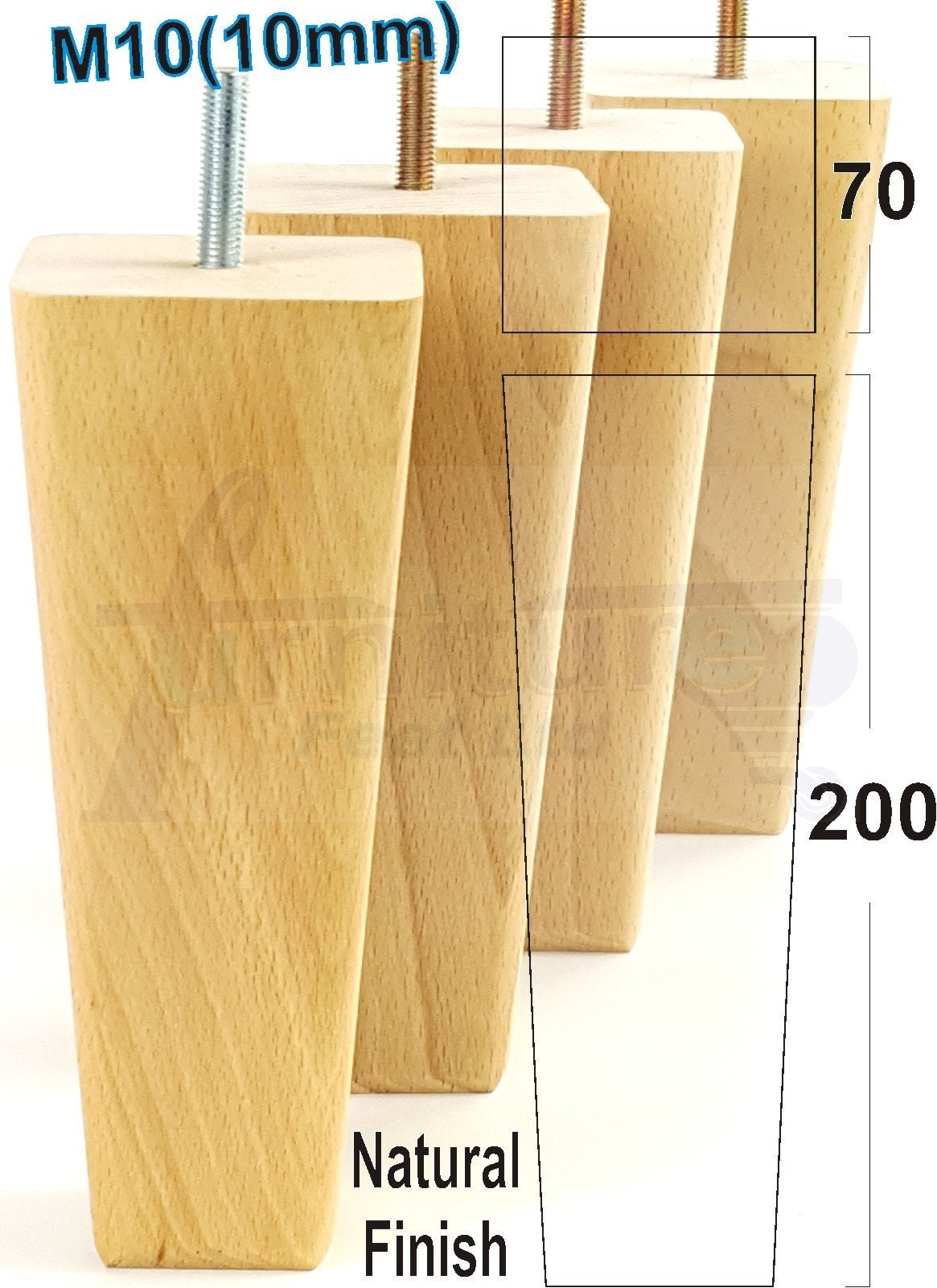 Natural Solid Wood Furniture Feet Replacement Legs 120mm to - Etsy UK
