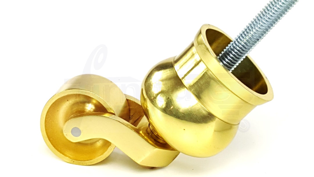 Replacement Castor Wheel & Cauldron Cup 32mm Brass and Chrome Fit With ...