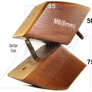 Curved Block Furniture Legs Replacment Feet 75mm High Multiple Colours ...