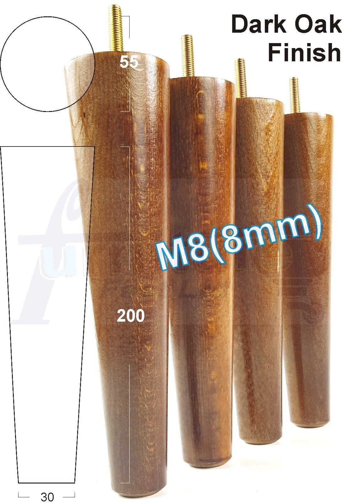 Turned Solid Wood Round Furniture Feet Replacement Mid Centry | Etsy UK