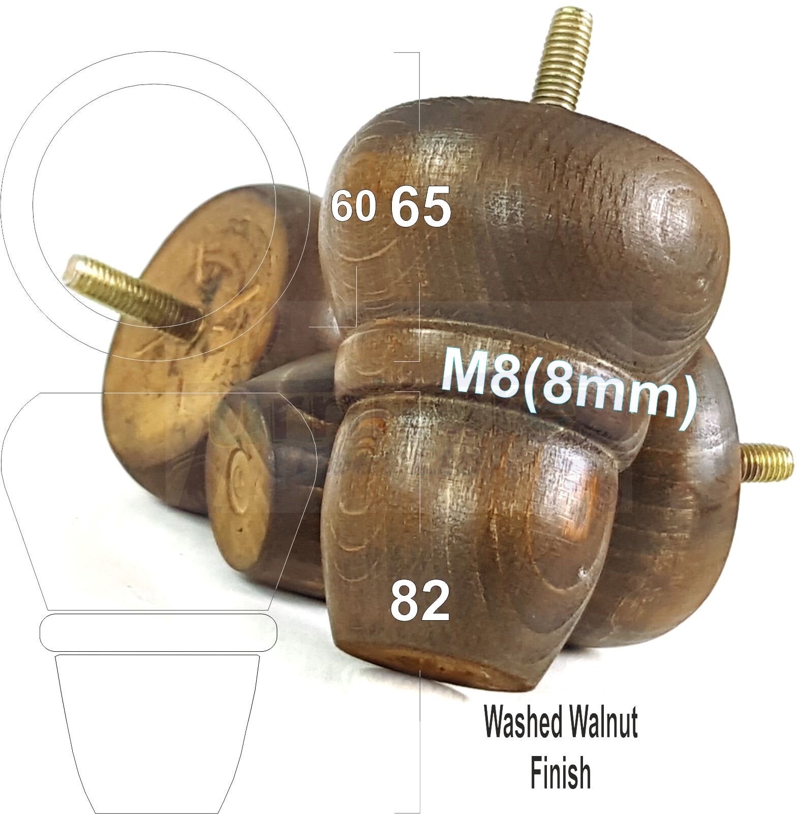 Solid Wooden Furniture Feet Solid Wood Replacemen Legs 82mm | Etsy