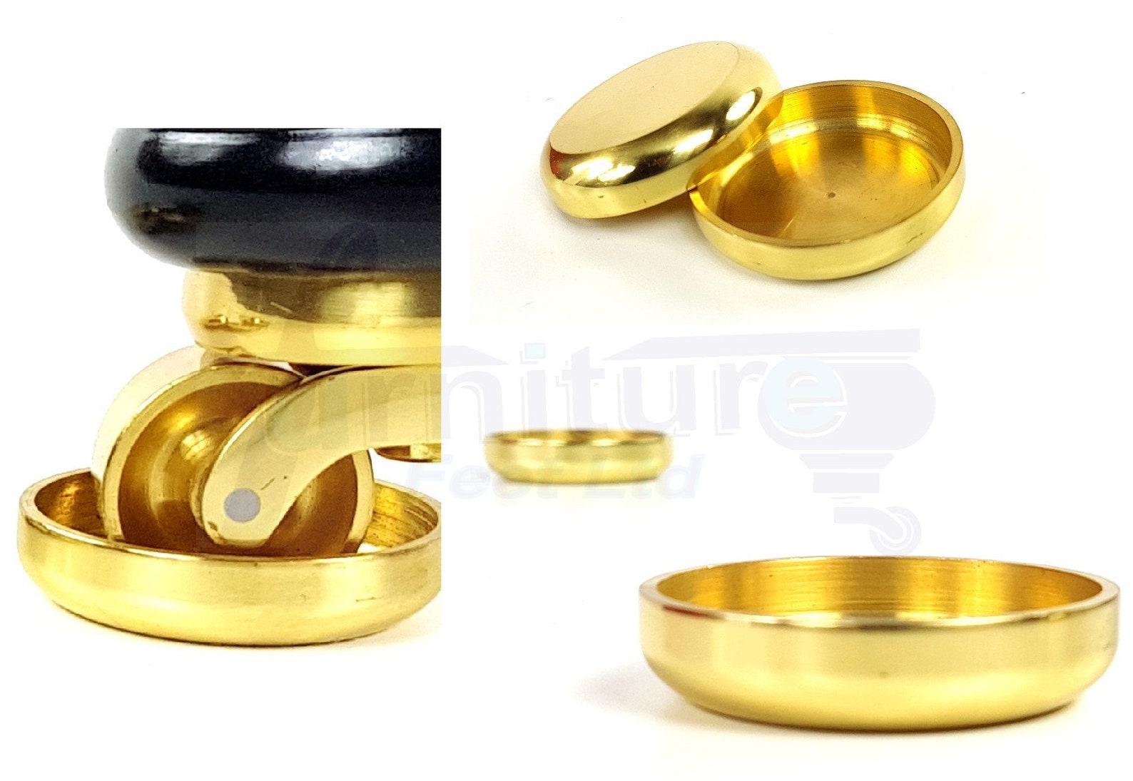 Set of 4 Castor Coasters Castor Cups Brass Chrome Black - Etsy UK