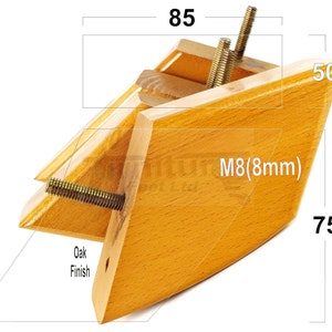 Solid Wood Curved Block Furniture Legs Replacment Feet 75mm High ...