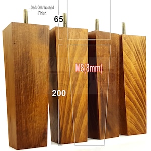 Wooden Furniture Feet Square Replacement Block Tapered Legs 100mm to ...