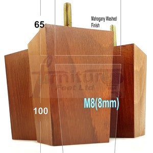 Wooden Furniture Feet Square Replacement Block Tapered Legs 100mm to ...