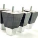 4 Solid Wood Square Replacement Furniture Feet Black With Brass Cup ...
