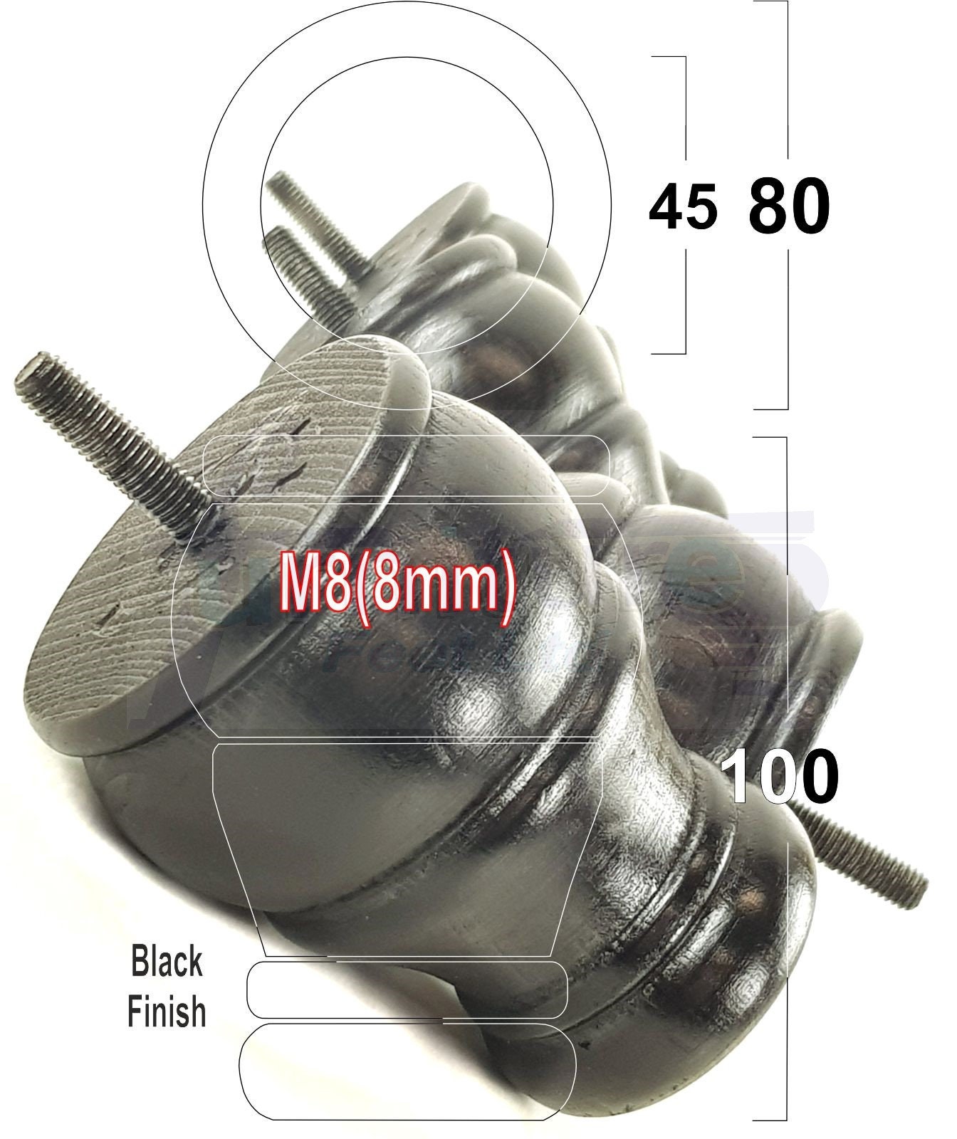 Solid Wood Furniture Feet Replacement Legs 100mm High For | Etsy