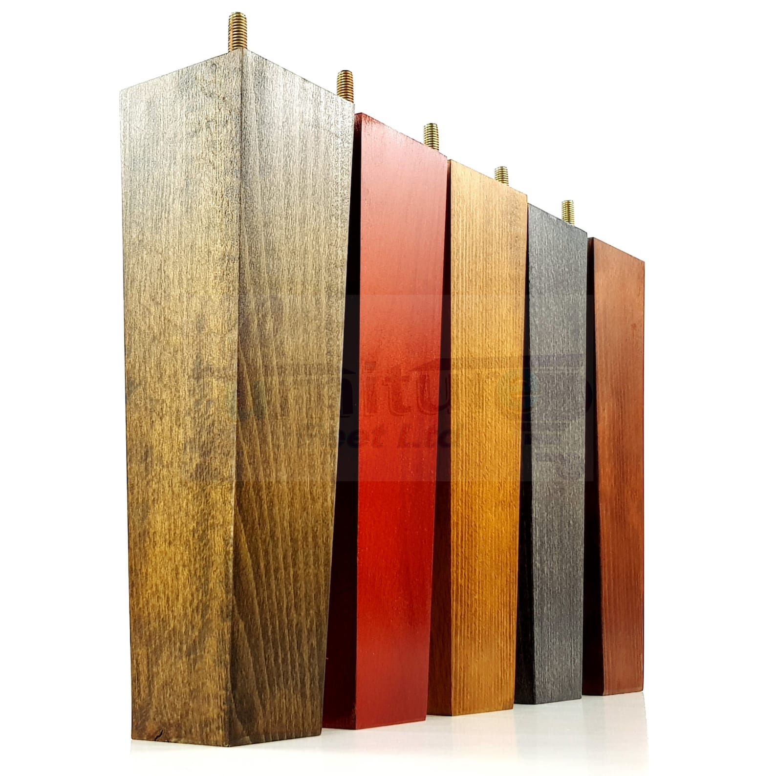 Solid Wood Furniture Feet Square Replacement Block Tapered Legs 240mm ...
