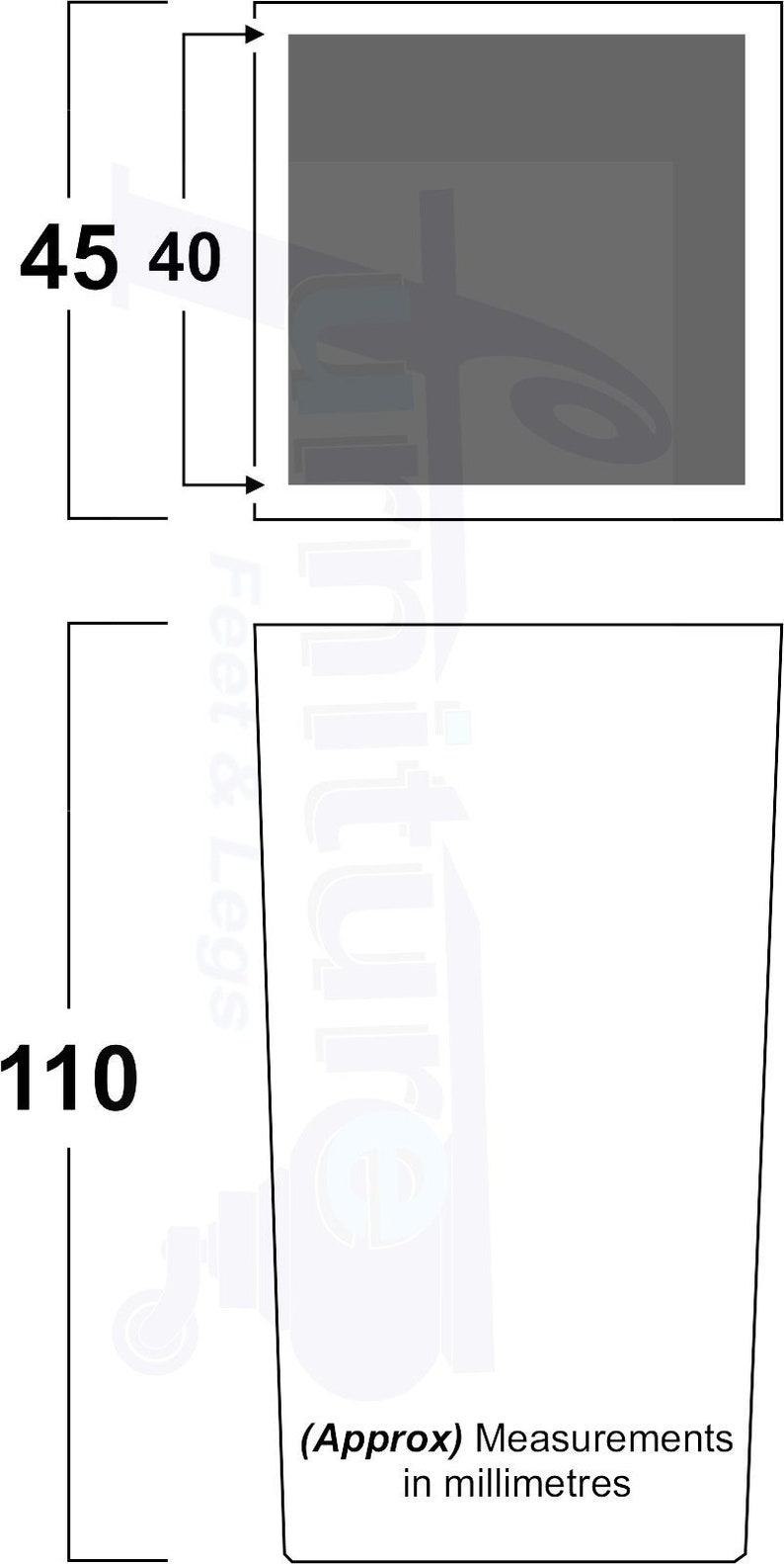 Solid Wood Furniture Legs Replacement Block Feet 110mm High Multiple ...