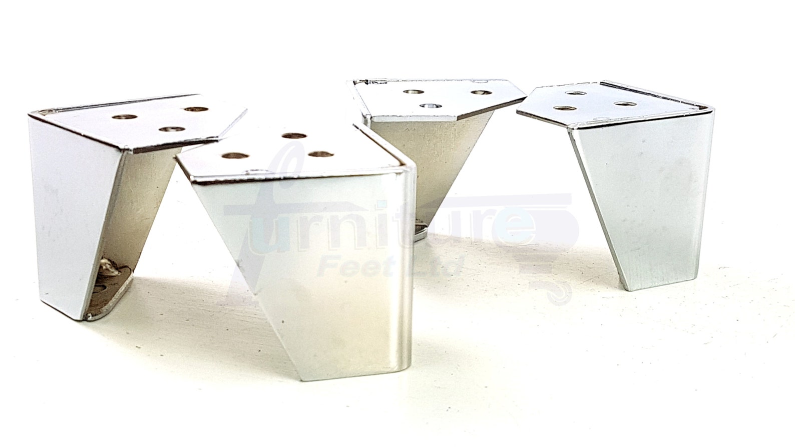 4 Metal Furniture Feet Chrome Finished Furniture Legs 95mm High for ...