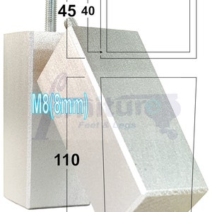Solid Wood Furniture Legs Replacement Block Feet 110mm High Multiple ...