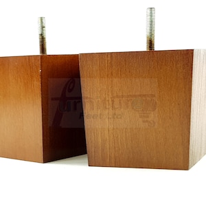 Modern Square Chunky Block Furniture Legs 90mm High Wooden Replacment ...