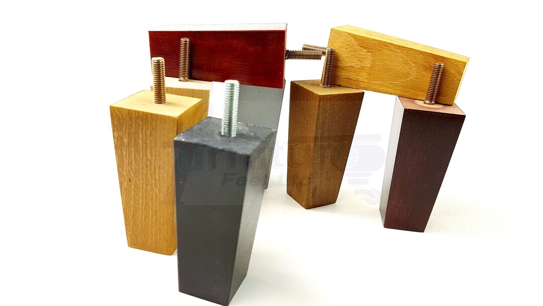 Solid Wood Block Furniture Legs Replacement Square Feet 100mm High ...
