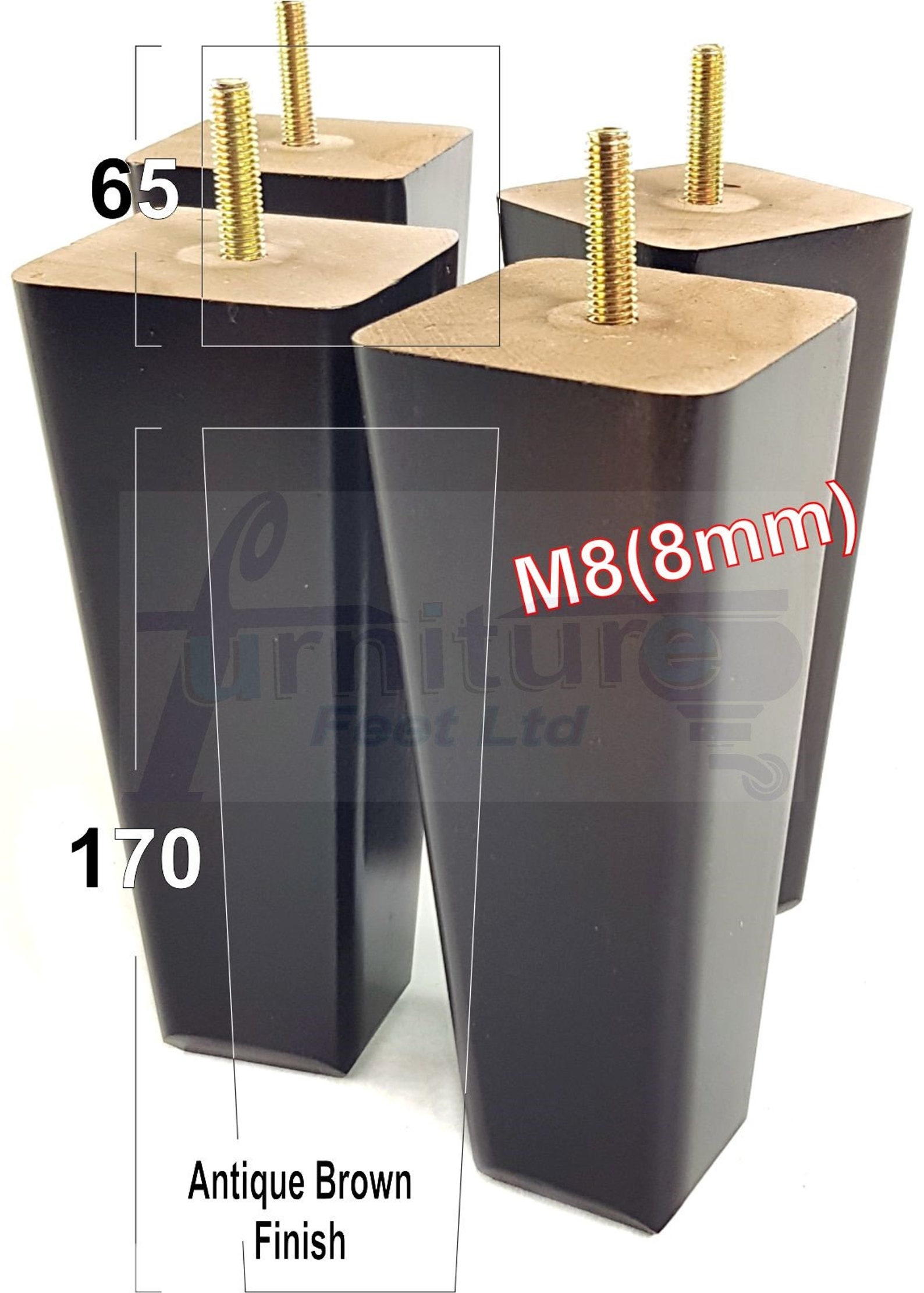 Antique Brown Square Wood Feet Replacement Tapered Furniture | Etsy