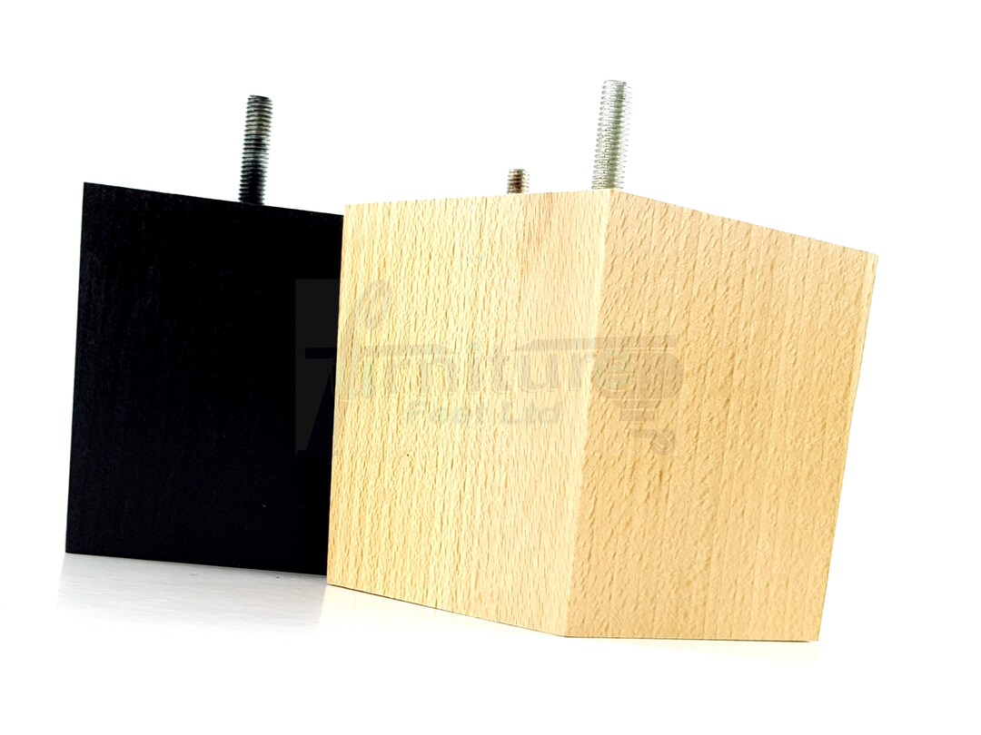 Solid Wood Square Feet Replacement Block Legs 90mm High Multiple ...