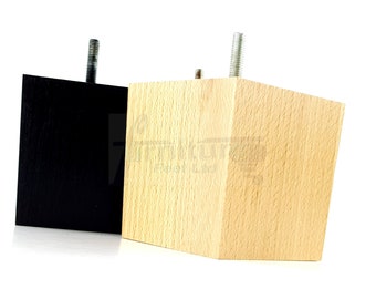 Solid Wood Furniture Feet Square Replacement Block Tapered Legs 100mm ...