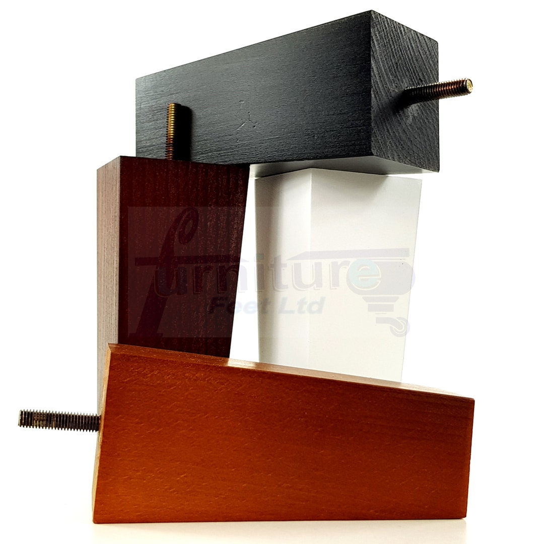 Solid Wood Furniture Feet Square Replacement Block Tapered Legs 150mm ...