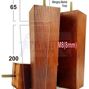 Solid Wood Furniture Feet Square Replacement Block Tapered Legs 200mm ...