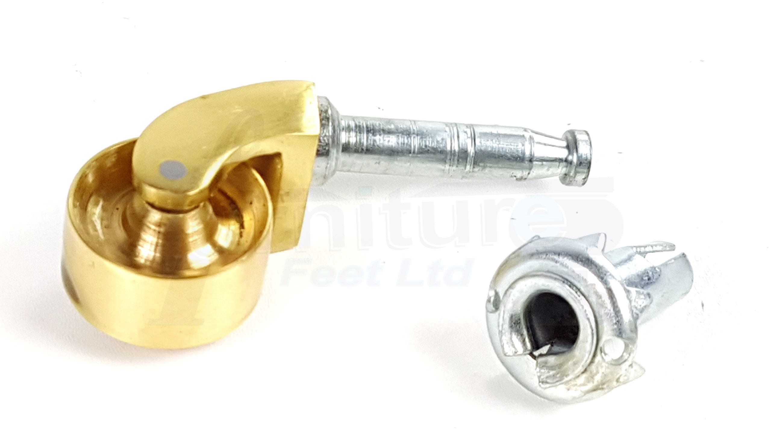 Castor Wheel Push Grip Neck Brass Castors Wheels 32mm for Sofas, Beds ...