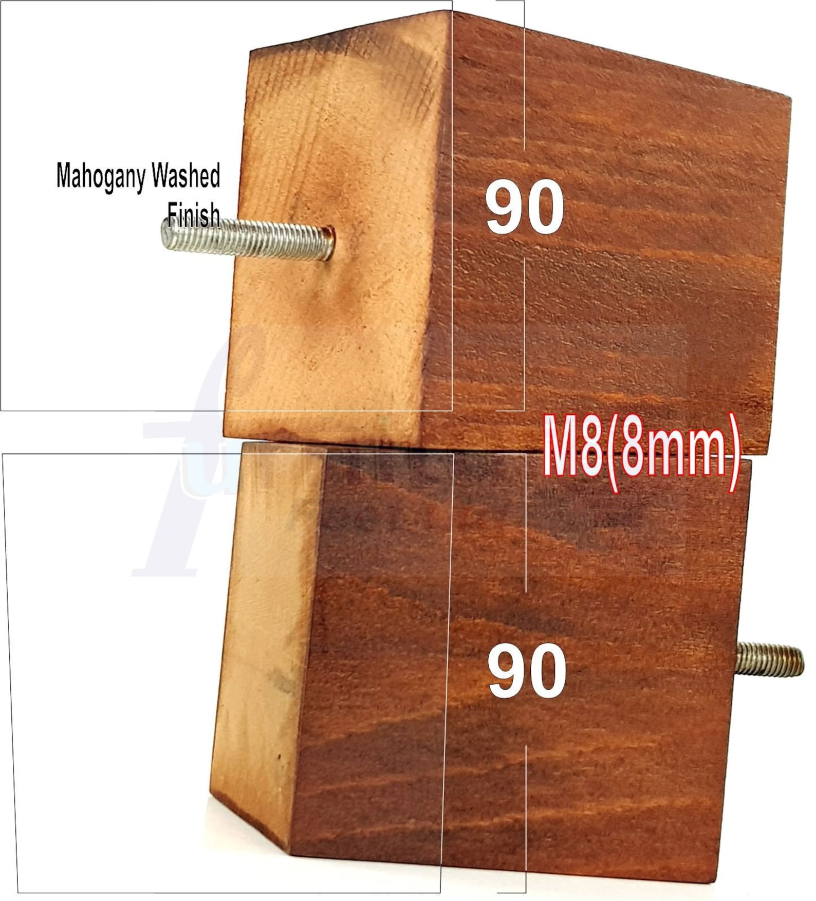 Solid Wood Square Feet Replacement Block Legs 90mm High - Etsy