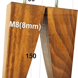 Solid Wood Block Feet Replacement Curved Furniture Legs 150mm High ...