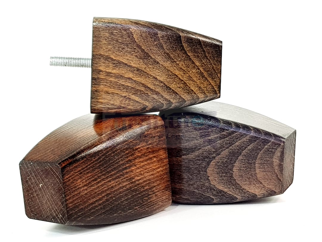 Solid Wood Square Furniture Legs Replacement Block Feet 90mm High ...