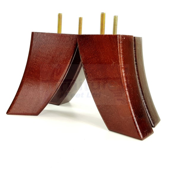 Curved Wooden Feet Solid Wood Furniture Legs Set of 4 135mm | Etsy