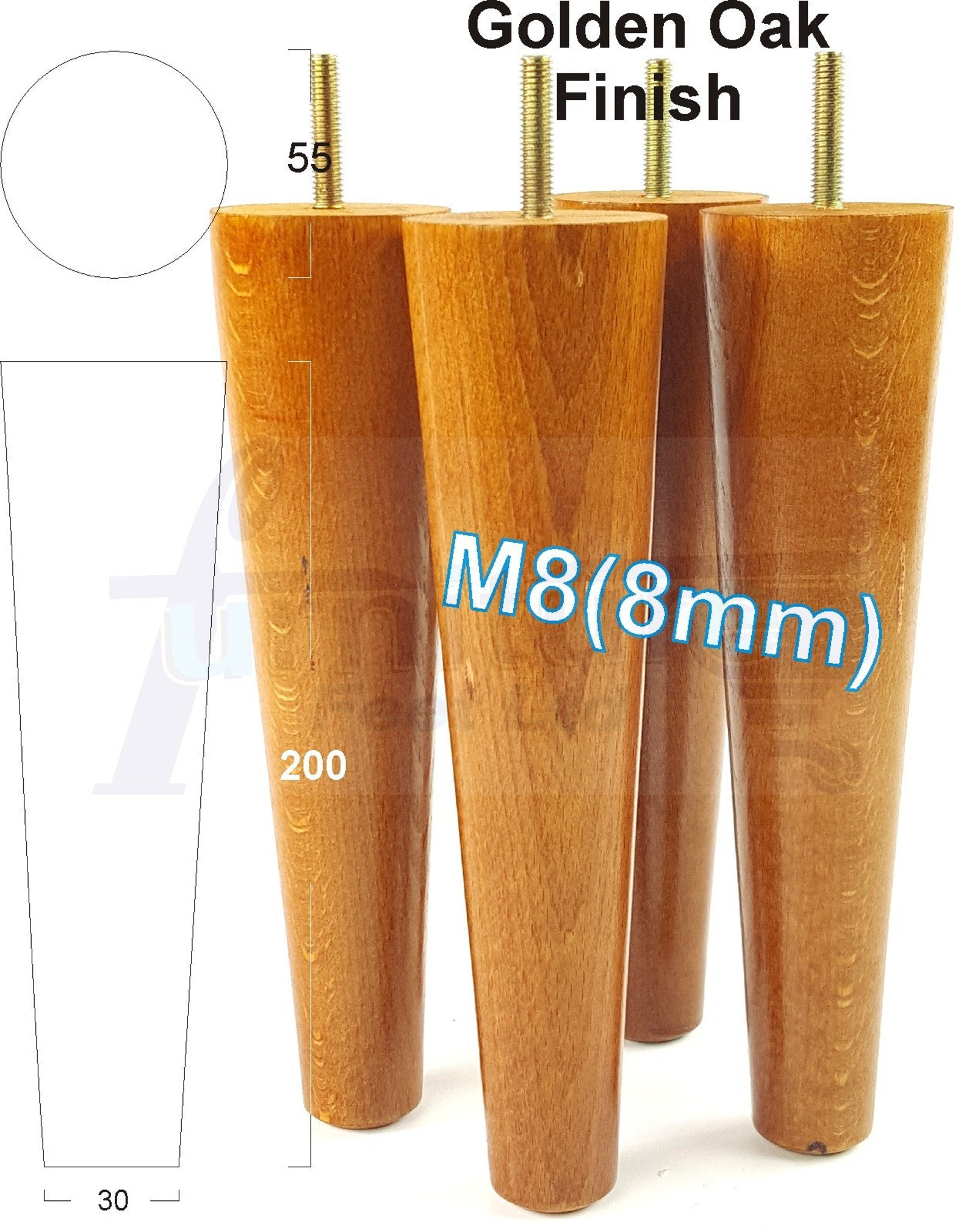 Turned Solid Wood Round Furniture Feet Replacement Mid Centry | Etsy UK