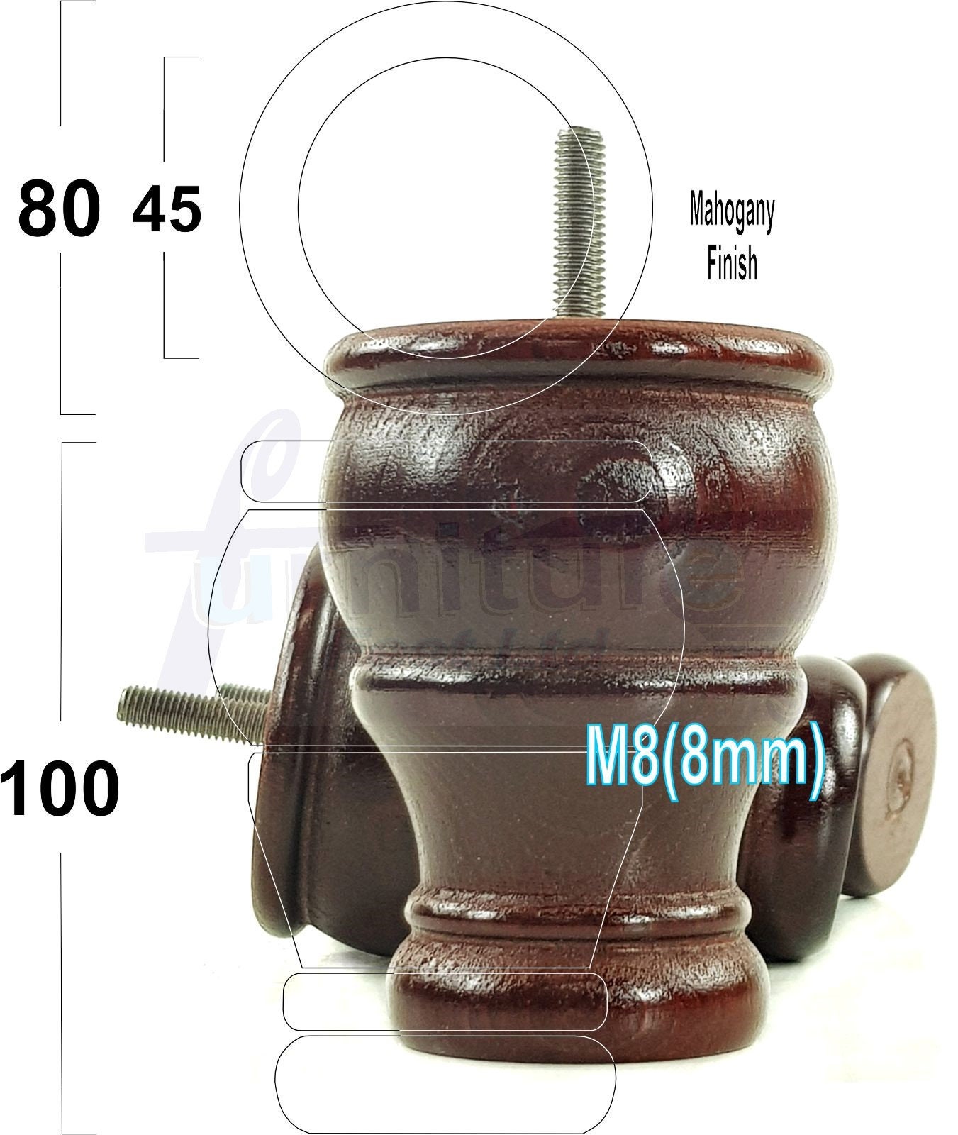 Solid Wood Furniture Feet Replacement Legs 100mm High For | Etsy