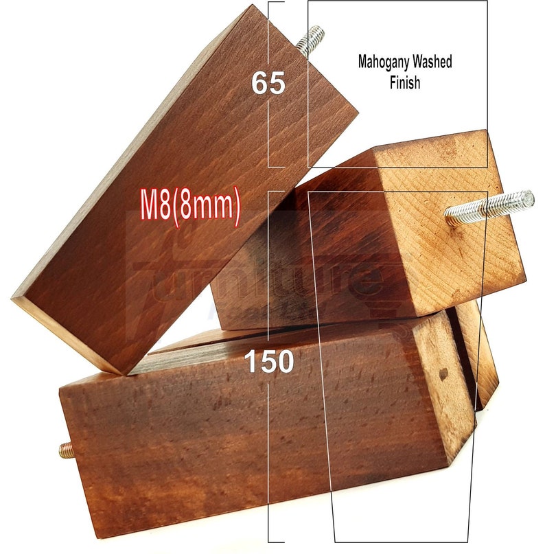 Wooden Furniture Feet Square Replacement Block Tapered Legs - Etsy